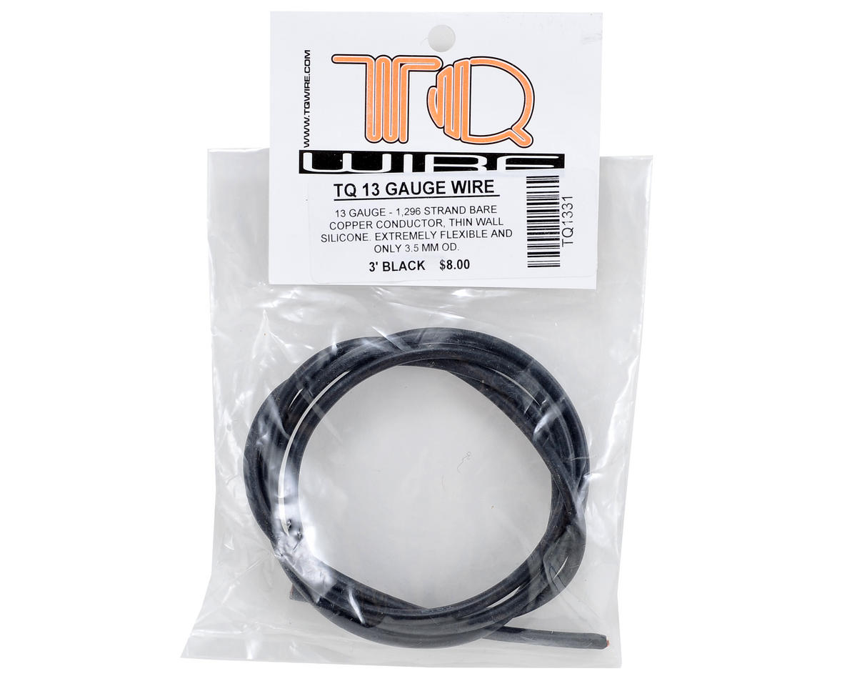 TQ1331 TQ 13 Gauge Wire 3’ black – Houston RC